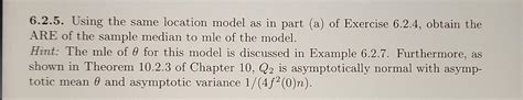 Solved 6 2 5 Using The Same Location Model As In Part A