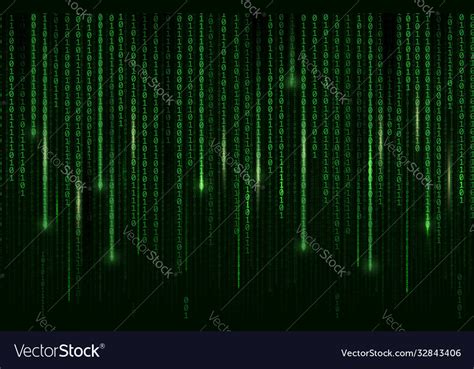 Technology Background Digital Binary Code Matrix Vector Image