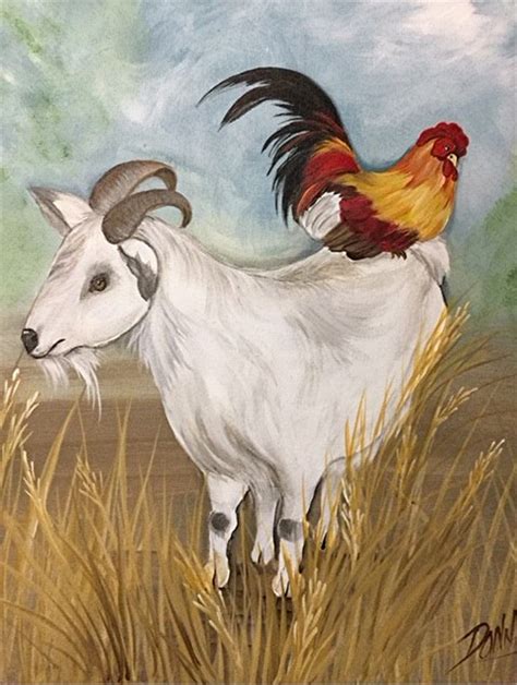 Goat And Rooster Downloadable Video Lesson Rooster Hand Painted