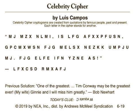 Todays Celebrity Cipher By Luis Campos