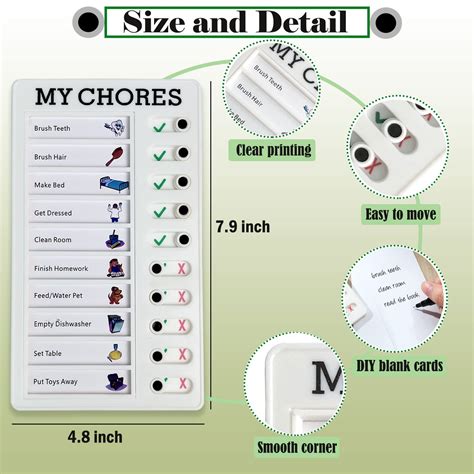 Snapklik Chore Chart Chore Board My Chores Checklist Task Board Daily Schedule Board