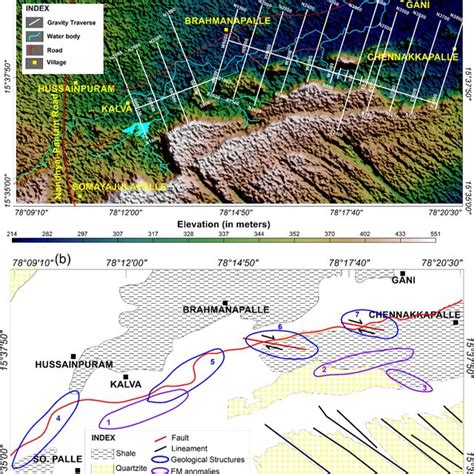 A The Topography Map Of The Gani Kalva Fault Prepared Using The Aster