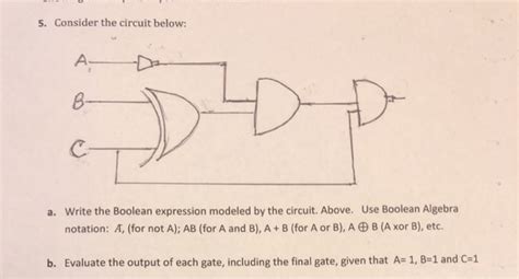 Solved 5 Consider The Circuit Below A Write The Boolean
