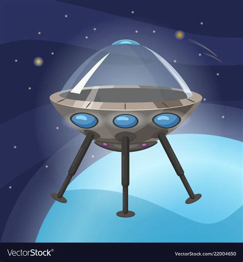 Cartoon Ufo In Space Cartoon Ufo Alien Space Stock Illustration
