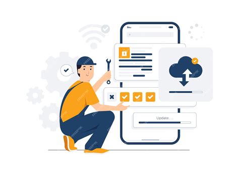 premium vector update software system maintenance update process