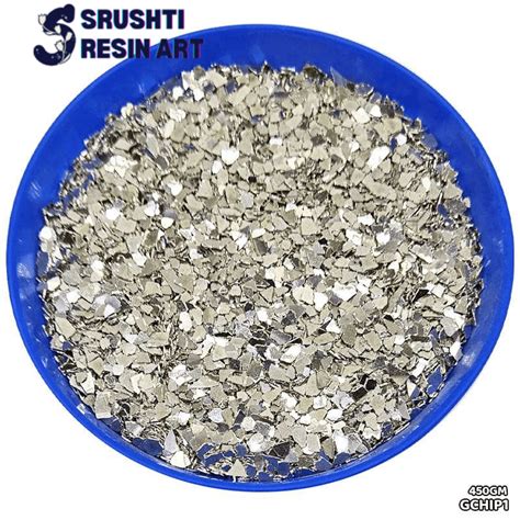 Glass Chips 25 Grams Silver