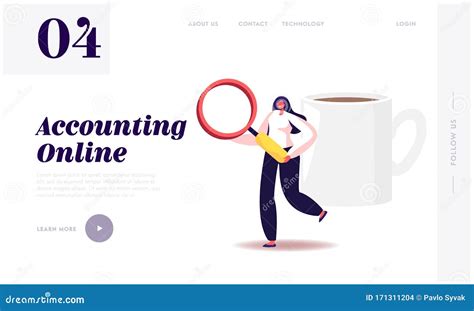 Auditing Research And Data Analysis Website Landing Page Woman Auditor