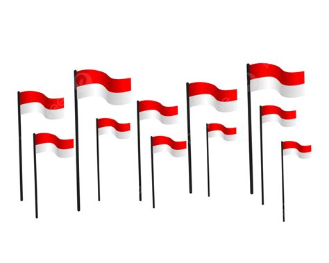 Hình ảnh Một Bộ Sưu Tập Cờ đỏ Và Trắng Của Indonesia Phấp Phới Vectơ