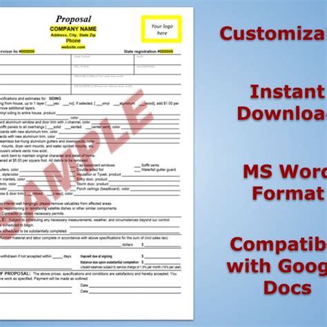 Siding Contract Etsy