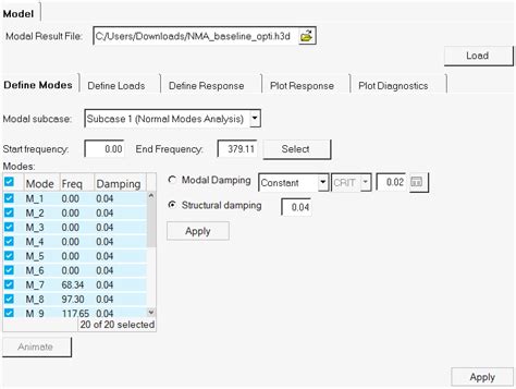 modal frf define modes