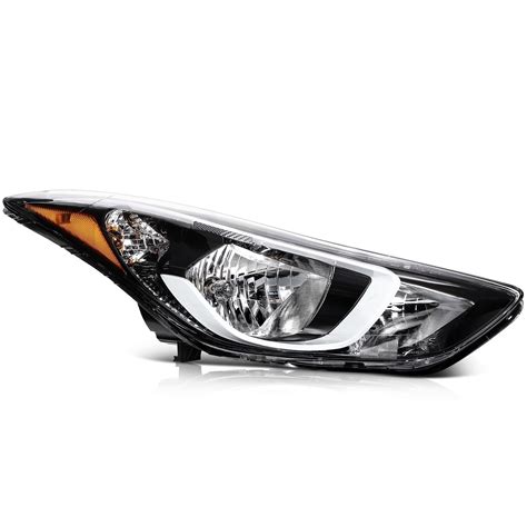 Eccpp Headlight Assembly Black Housing Amber Reflector Clear Lens For