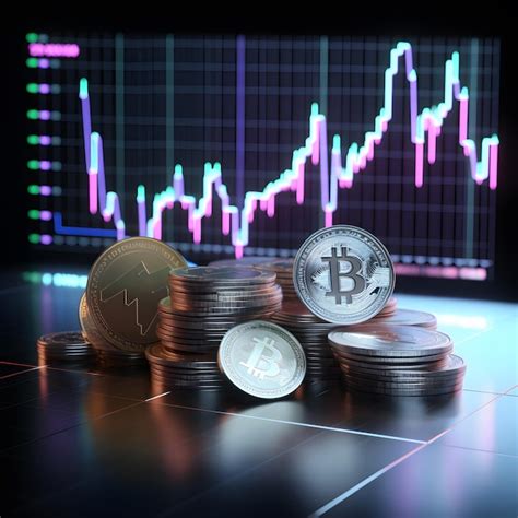 Premium Photo A Stack Of Coins With A Graph In The Background