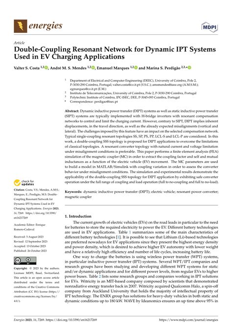 Pdf Double Coupling Resonant Network For Dynamic Ipt Systems Used In Ev Charging Applications