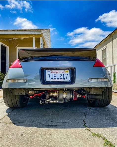 Nissan 350z With Rear Mounted Turbo On Dyno Turbo And Stance