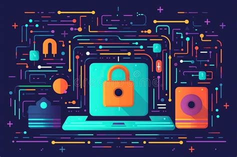 Generative Ai High Growth Data Privacy Startup Lock Icon Stock Illustration Illustration Of