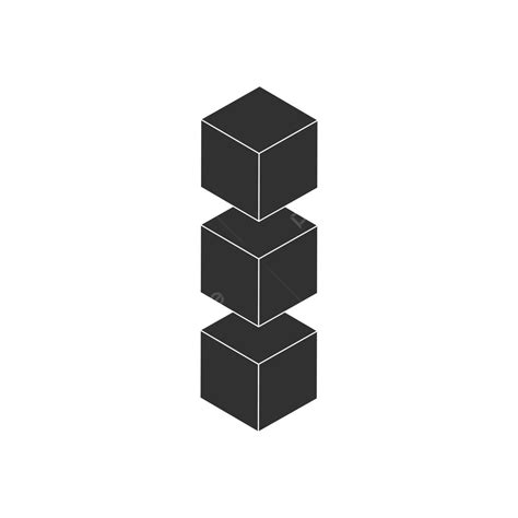 Arrangement Of Three Cubes In A Rowvector Icon With Isolated Layers On White Background Vector