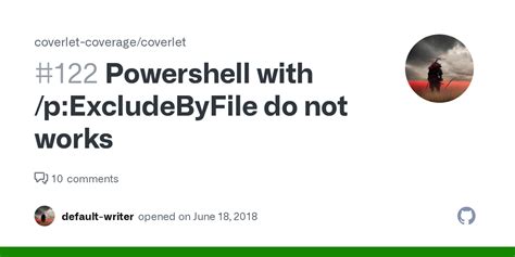 Powershell With Pexcludebyfile Do Not Works · Issue 122 · Coverlet
