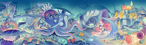 Undersea海底世界插画长图 On Behance