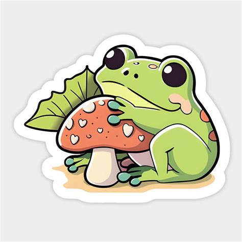 Cute Kawaii Frog With Mushroom By Cutethingsx In 2024