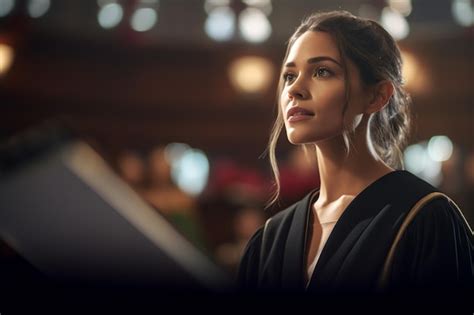 premium ai image female judge in court with generative ai