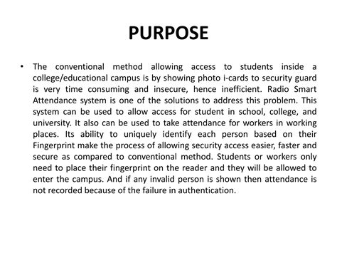 Smart Attendance System PPTX Technology Computing