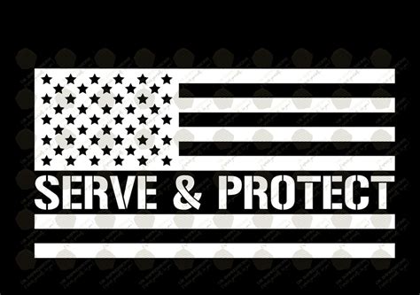 Serve And Protect American Flag Decal Vinyl Sticker Graphics Etsy