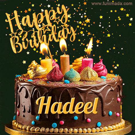 Birthday Animation For Hadeel With Chocolate B Day Cake Download On