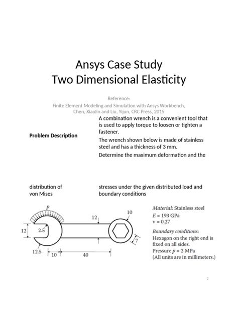 08 Ansys Case Study Two Dimensional Elasticity Pdf Elasticity