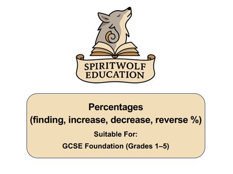 Percentages Gcse Maths Foundation Teaching Resources