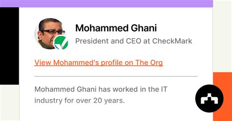 mohammed ghani president and ceo at checkmark the org