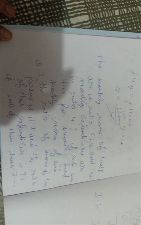 The Monthly Inome Of A And B Are In Ratio 54 And Theis Monthly Exponditu