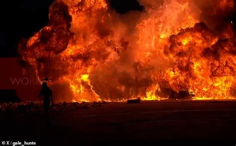 Revealed Enormous Film Set Explosion That Left Terrified Locals Near London S O Arena Fearing