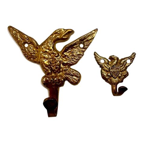 Late 20th Century Vintage American Classical Solid Brass Eagle Hooks A