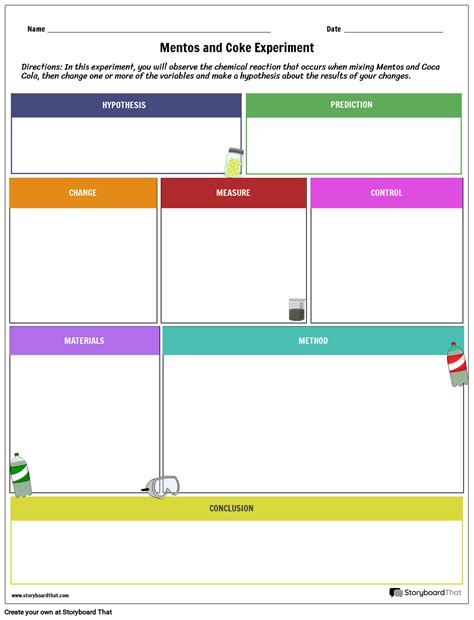 Menthos And Coke Experiment Observations Worksheet Template