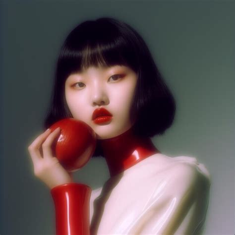 Premium Photo A Woman With A Red Apple In Her Hand And A Red Apple In Her Hand