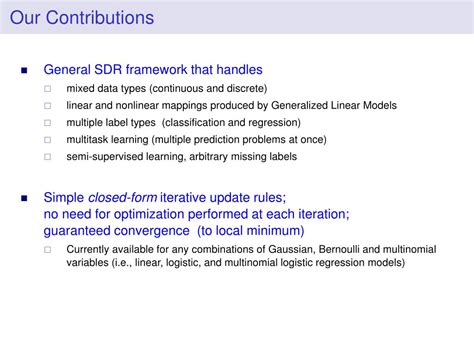 Ppt Closed Form Supervised Dimensionality Reduction Framework Generalized Linear Models