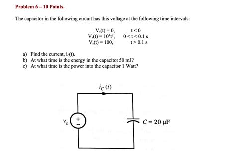 Solved Problem Points The Capacitor In The Following Chegg Com