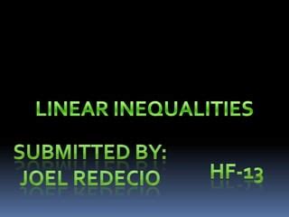 Solving Linear Inequalities In One Variable PPTX