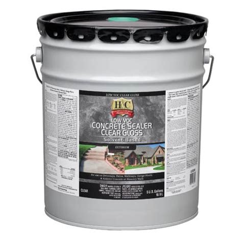 Handc 5 Gallon Clear Gloss Solvent Based Concrete Sealer In The Concrete