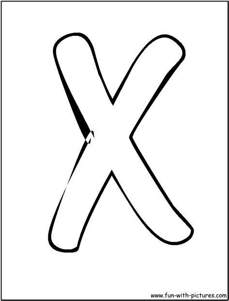 Bubble Letters X Coloring Page