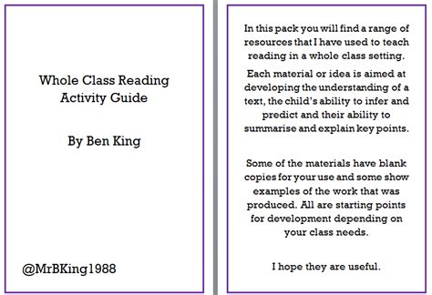 Whole Class Reading Idea Pack Teaching Resources