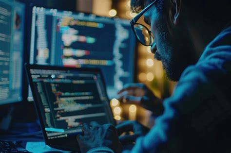 Premium Photo Man Coding Java Application On Laptop For Web Development