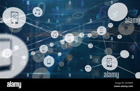 Animation Of Connected Icons Over Letters Symbols Numbers On Rear View Of Stock Video Footage