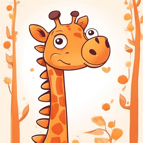 Premium Photo Small Cute Cartoon Smiling Giraffe