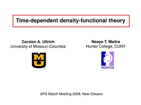 Ppt Time Dependent Density Functional Theory Powerpoint Presentation