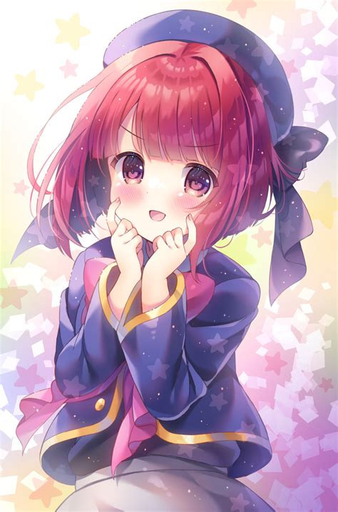 Safebooru 1girl D Absurdres Arima Kana Beret Blue Headwear Blue