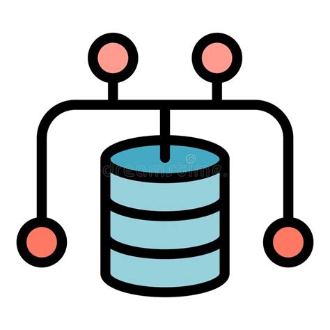 Database Information Storage Linear Vector Icons Set Stock Vector