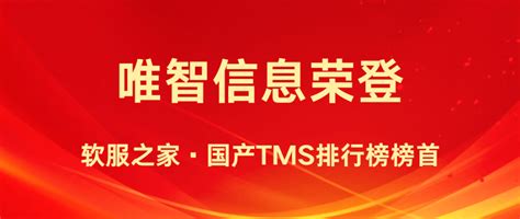 荣誉 唯智tms运输管理系统，no 1！ 产品 行业 软件