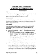 EECS Digital Logic Lab Registers And Simulation Course Hero