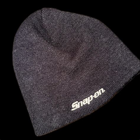 Black Snap On Beanie Winteraccessories Snapon Depop